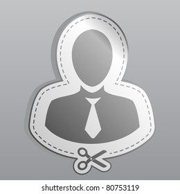 Illustration White Sticker User Icon Stock Vector (Royalty Free ...
