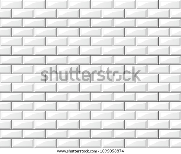 Illustration White Tiles Wall Background Design Stock Vector (Royalty ...