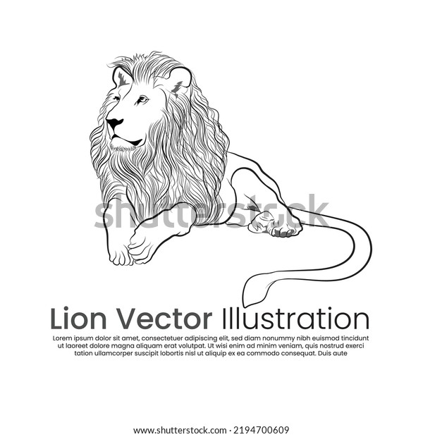Illustration Wild Animal Vector Line Art Stock Vector (Royalty Free ...