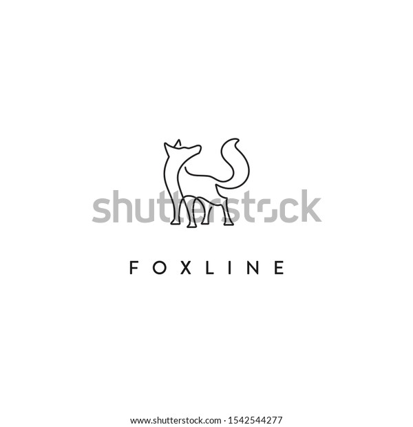 Illustration Wild Fox One Line Art Stock Vector (Royalty Free ...