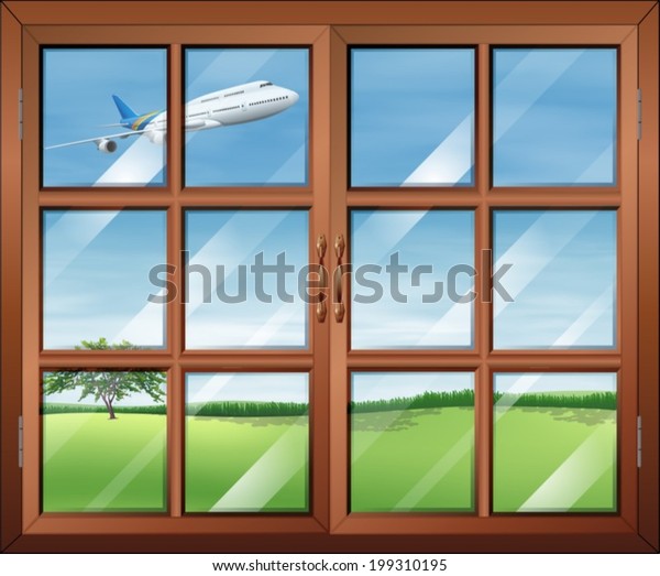 Illustration Window View Airplane Sky 库存矢量图（免版税）199310195 | Shutterstock