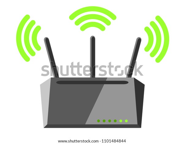 Illustration Wireless Router Three Antennas Spreading Stock Vector ...