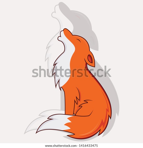 Illustration Wolf Howling Shadow Isolated On Stock Vector (Royalty Free ...