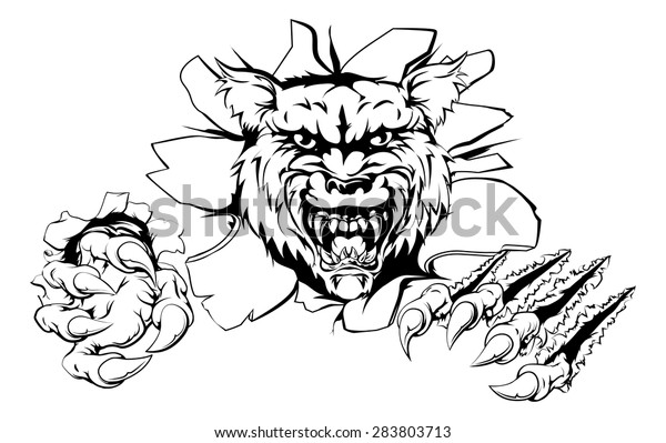 Illustration Wolf Ripping Through Background Stock Vector (Royalty Free ...