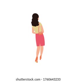 Illustration Woman Back Vector Illustration Flat Stock Vector (Royalty ...