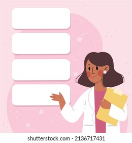 Illustration Woman Explaining Things Bubble Vector Stock Vector ...