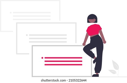 Illustration Woman Few Notes Vector Illustration Stock Vector (Royalty ...
