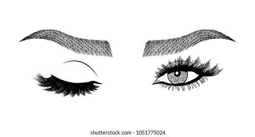 Sexy Winking Luxurious Eye Perfectly Shaped Stock Vector Royalty Free