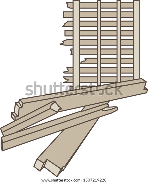 Illustration Wood Building Scrap Material Vector Stock Vector (Royalty ...
