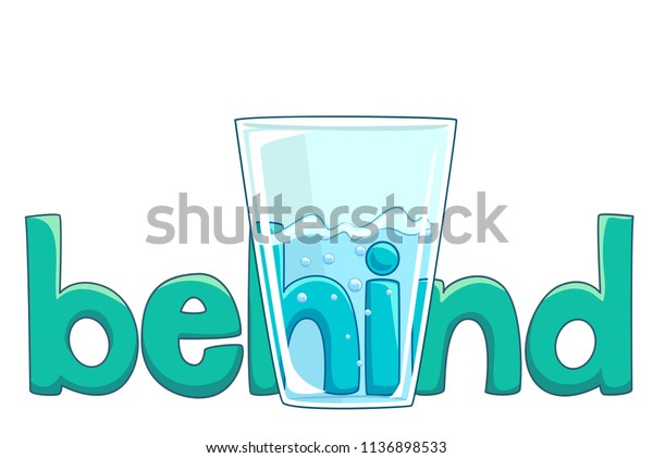 Illustration Word Behind Behind Clear Glass Stock Vector (Royalty Free ...