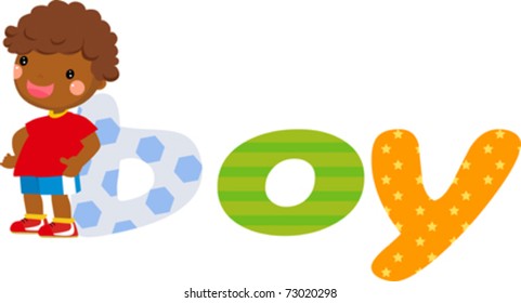 Illustration Word Boy Stock Vector (Royalty Free) 73020298 | Shutterstock