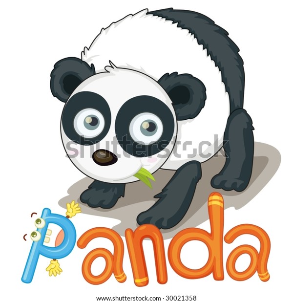 ilustración de la palabra panda: vector de stock (libre de regalías ...