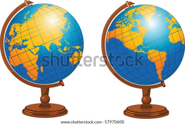 Illustration World Globe Different Positions Stock Vector (Royalty Free ...