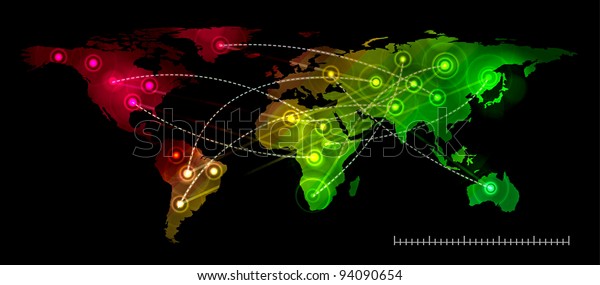 Illustration World Map Concept Communication 库存矢量图（免版税）94090654 ...