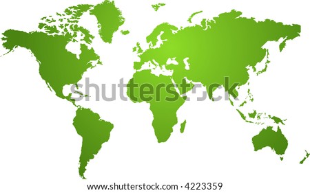 Illustration World Map Two Tone Green Stock Vector (Royalty Free ...