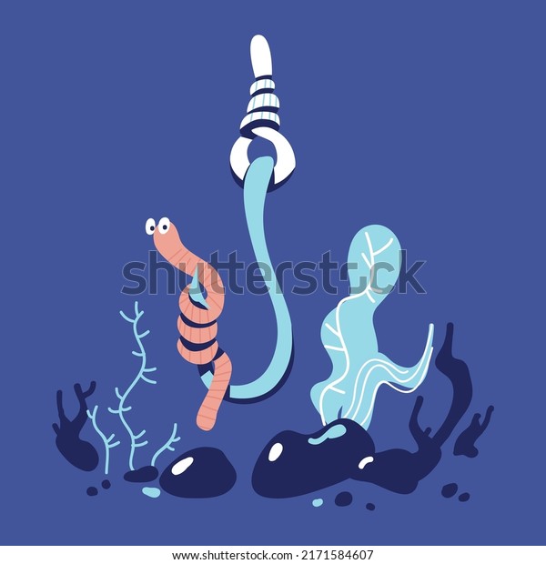 Illustration Worm That Scared On Seabed Stock Vector (Royalty Free ...