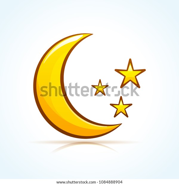 Illustration Yellow Moon On White Background Stock Vector (Royalty Free ...