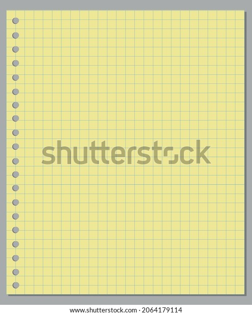 Illustration Yellow Sheet Square Gridded Paper Stock Vector (Royalty ...