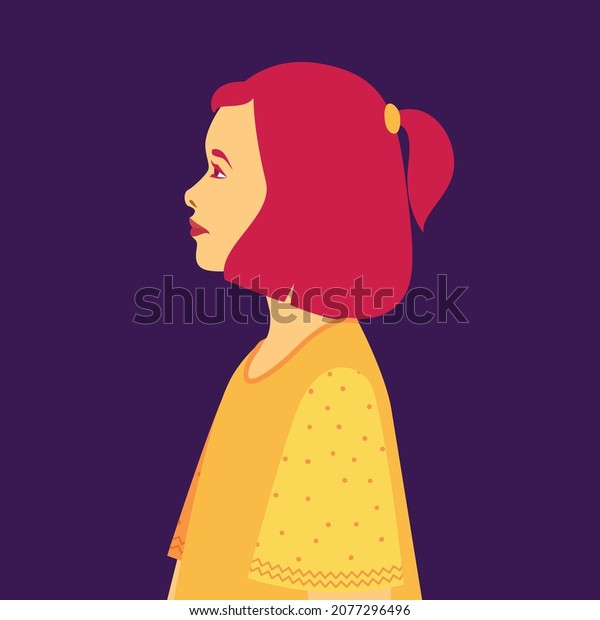 Illustration Young Girl Red Hair Stock Vector Royalty Free 2077296496