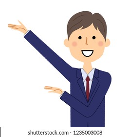 Illustration Young Man Explain Stock Vector (Royalty Free) 1235003008 ...