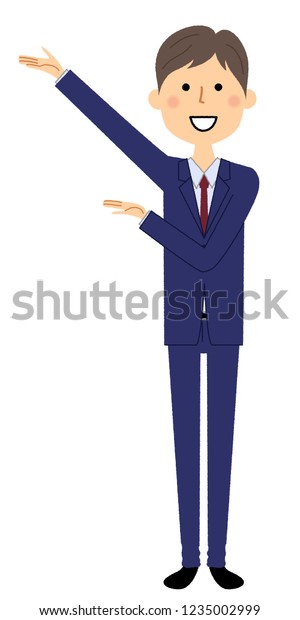 Illustration Young Man Explain Stock Vector (Royalty Free) 1235002999