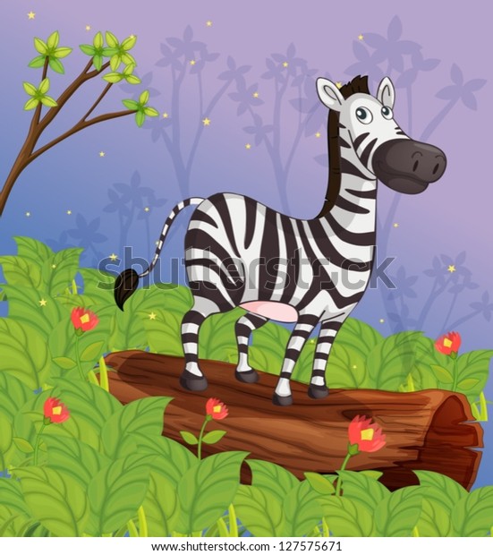 Illustration Zebra Garden Stock Vector (Royalty Free) 127575671 ...