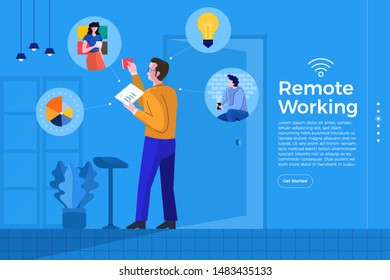Illustrations Cartoon Flat Design Concept Remote Stock Vector (Royalty ...