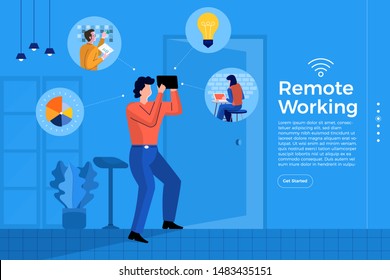 Illustrations Cartoon Flat Design Concept Remote Stock Vector (Royalty ...