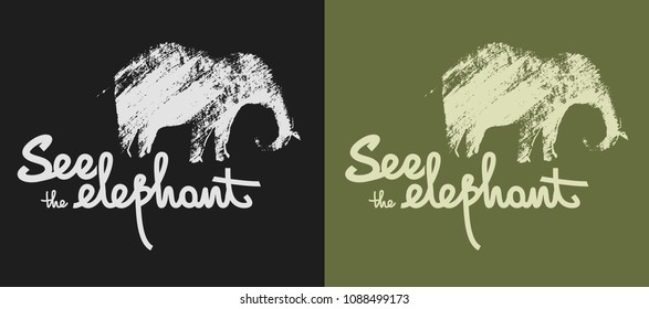 Illustrations Elephant Lettering Stock Vector (Royalty Free) 1088499173 ...