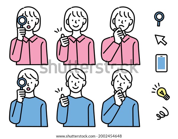 Illustrations Men Representing Points Attention Presentations Stock ...
