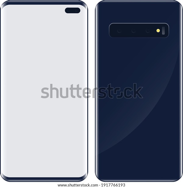 Illustrations Two Phone Front Back Stock Vector (Royalty Free ...