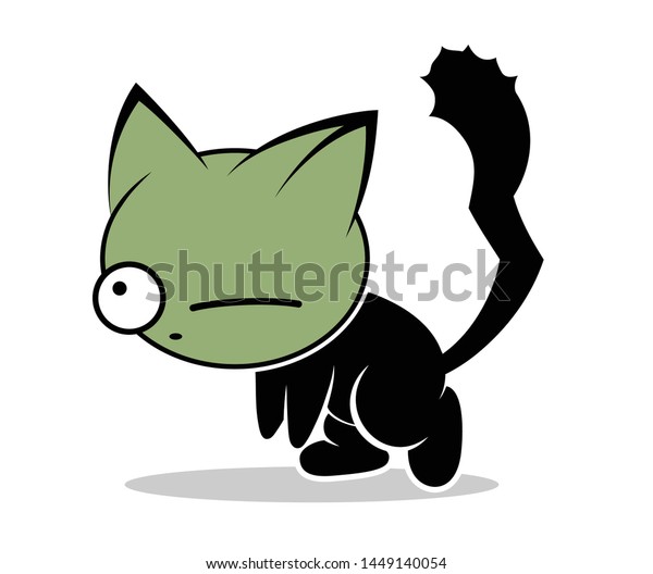 Illustrations Zombie Cat Action On White Stock Vector (Royalty Free ...