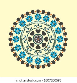 Illustrator Colourful Alpona Vector Design Stock Vector (Royalty Free ...