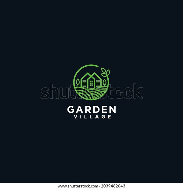 Illustrator Graphic Design Vector Garden Village Stock Vector (Royalty ...