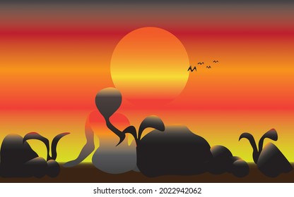 Illustrator Vector Background Art Girl Colorful Stock Vector (Royalty ...