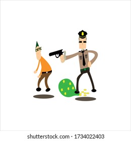 Illustrator Vector Graphics Brave Police Officer Stock Vector (Royalty ...