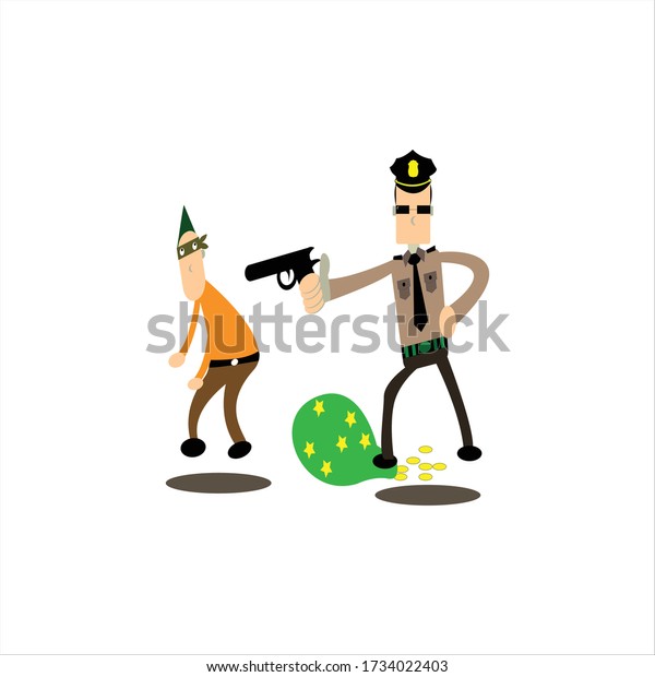 Illustrator Vector Graphics Brave Police Officer Stock Vector (Royalty ...
