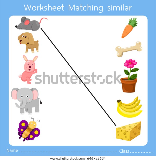Illustrator Worksheet Matching Similar Stock Vector (Royalty Free ...