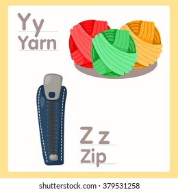 Illustrator Y Z Yarn Zip Alphabet Stock Vector (Royalty Free) 379531258 ...