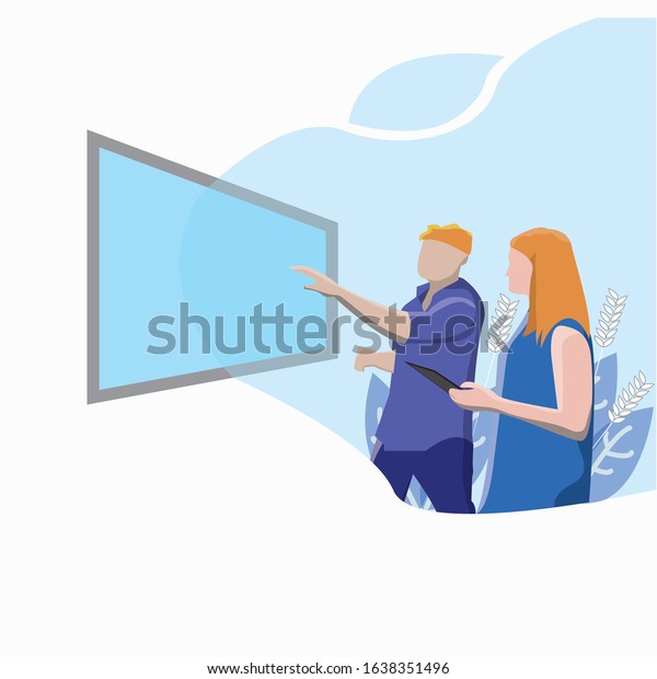 Ilustrasi Two People Explaining Their Purpose Stock Vector (Royalty ...