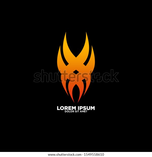 Ilustration Fire Logo Monster Symbol Abstract Stock Vector (Royalty ...