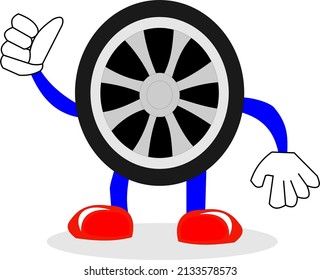 Ilustration Tire Character White Background Stock Vector (Royalty Free ...