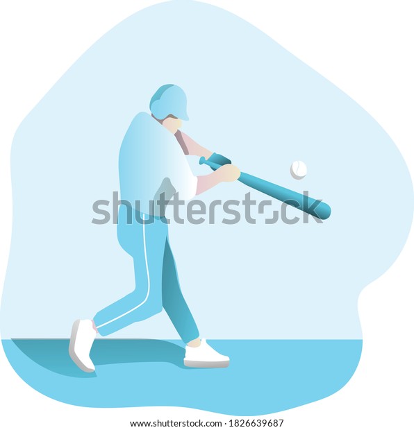 Ilustration Vector Graphic Man Playing Baseball Stock Vector (Royalty ...