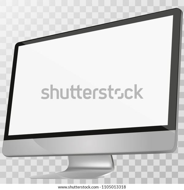 Imac computer display with blank white screen isolated on a gray background