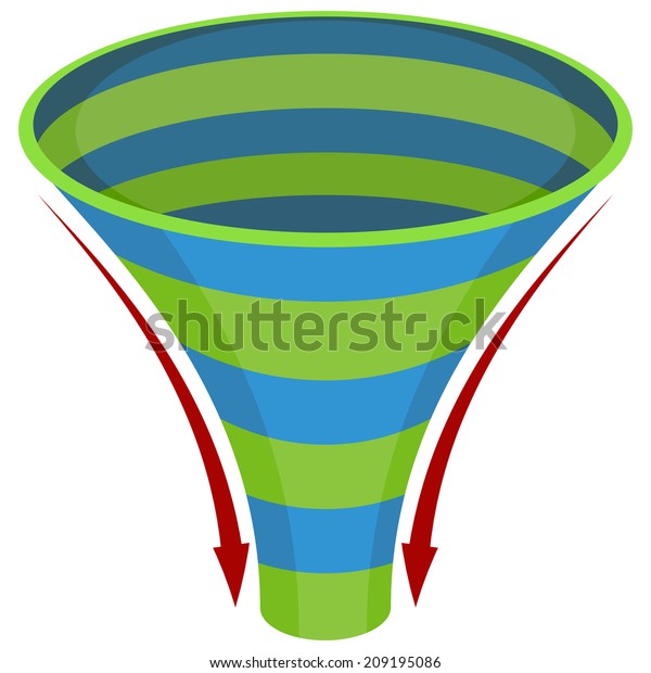 Image 3d Spiral Funnel Chart Stock Vector (Royalty Free) 209195086
