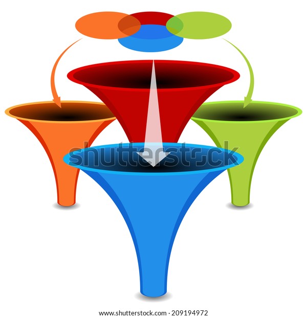 Image 3d Venn Diagram Funnel Chart Stock Vector (Royalty Free ...