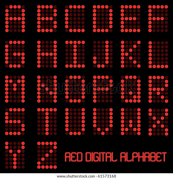 Image Alphabet Red Digital Font Stock Vector (Royalty Free) 61573168 ...