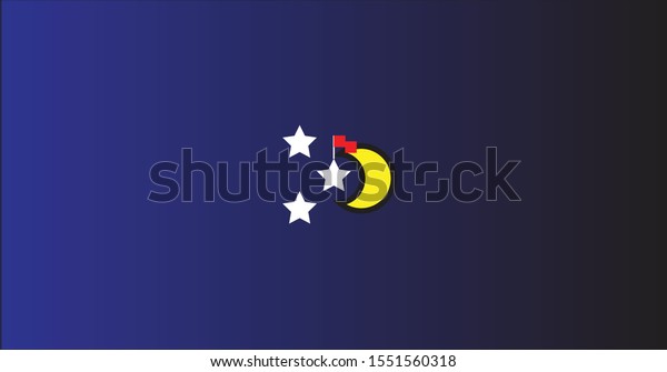 Image American Flag Moon Line Art Stock Vector (Royalty Free ...