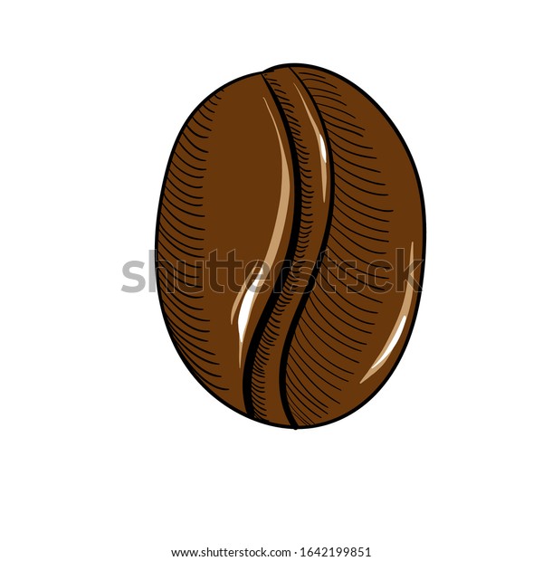 Image Brown Coffee Bean Shading Highlights Stock Vector (Royalty Free ...