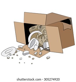 Image Cartoon Box Broken Merchandise Stock Vector (Royalty Free ...